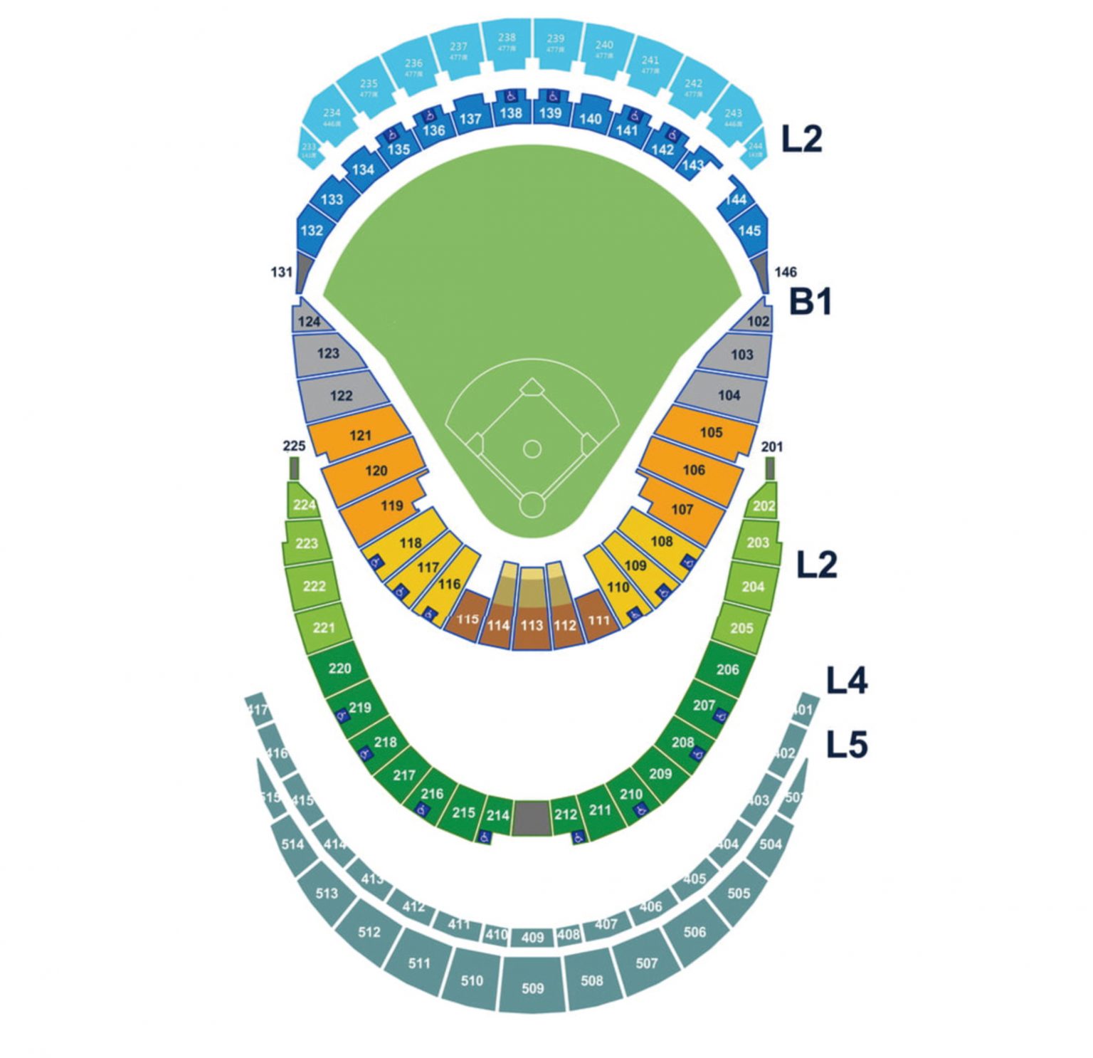 臺北大巨蛋買票必看 1！內野 B1 座位視野圖 102 區至 110 區【持續更新】 - 旅途中的外行人。吃喝玩樂